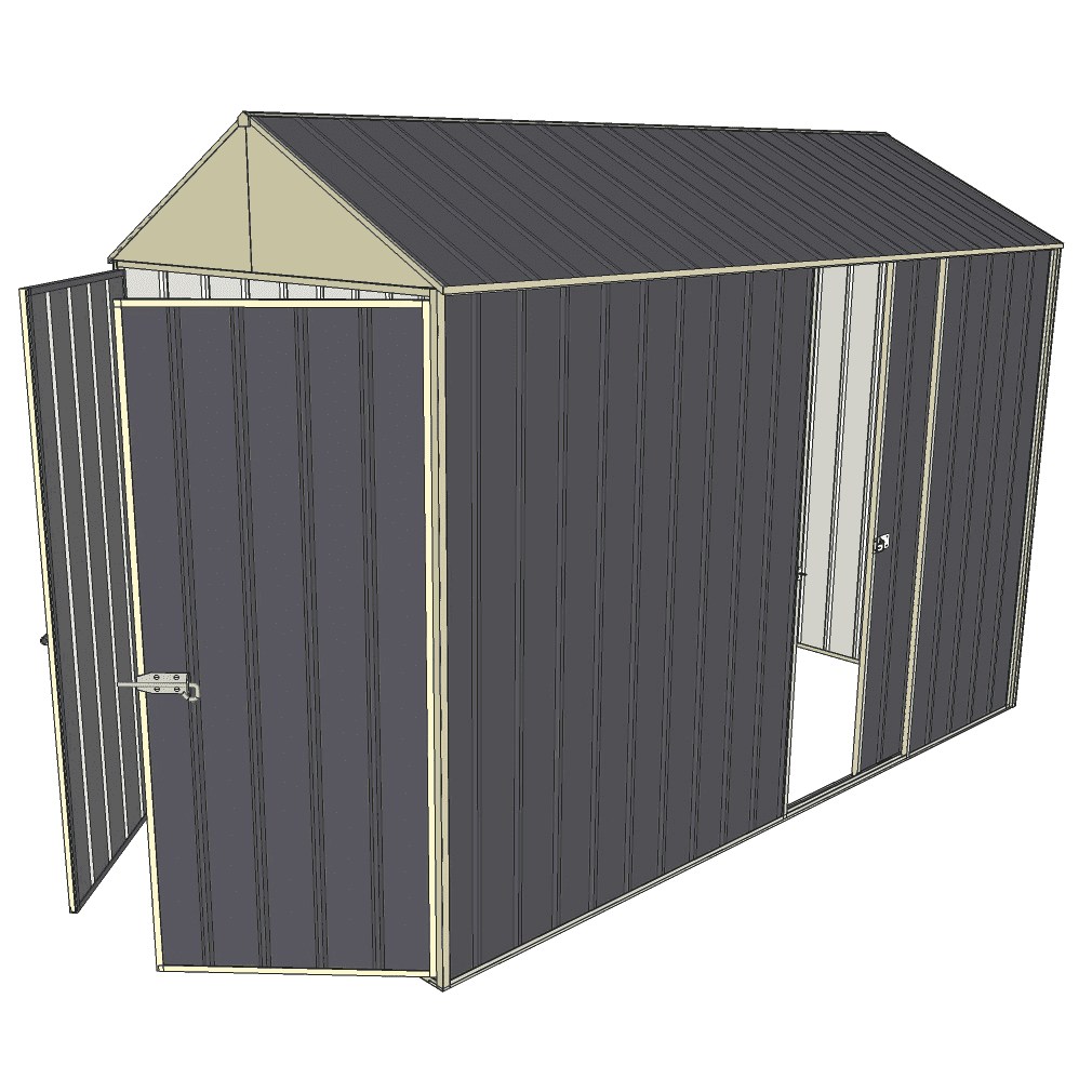shed 1.5 x 3.0 double hinged doors +single sliding door