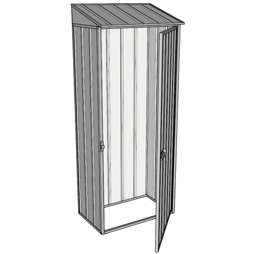 Lawn Locker 0.4 x 0.8 Single Hinged Door Zinc | 0048136