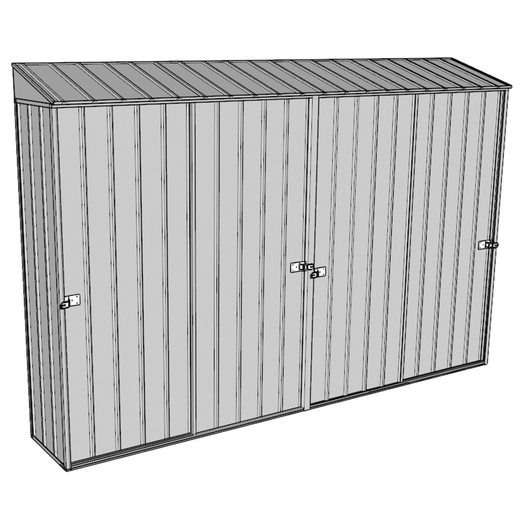 Lawn Locker 0.4 x 3.0 Four Sliding Doors Zinc | 0048160